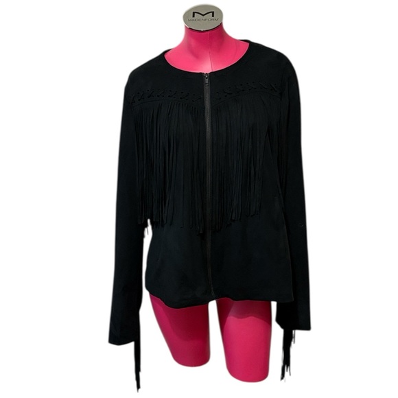 Idyllwind | Jackets & Coats | Idyllwind Black Soft Faux Suede Fringed ...